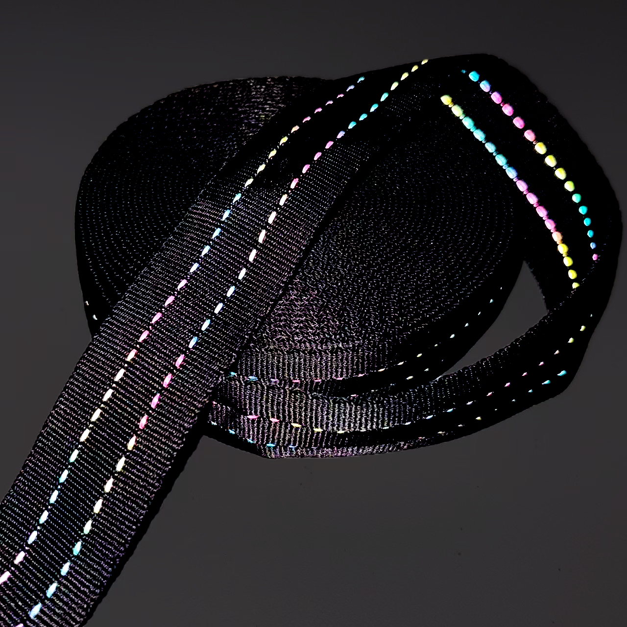Rainbow Reflective Stripe Jacquard Webbing - Loon Wai